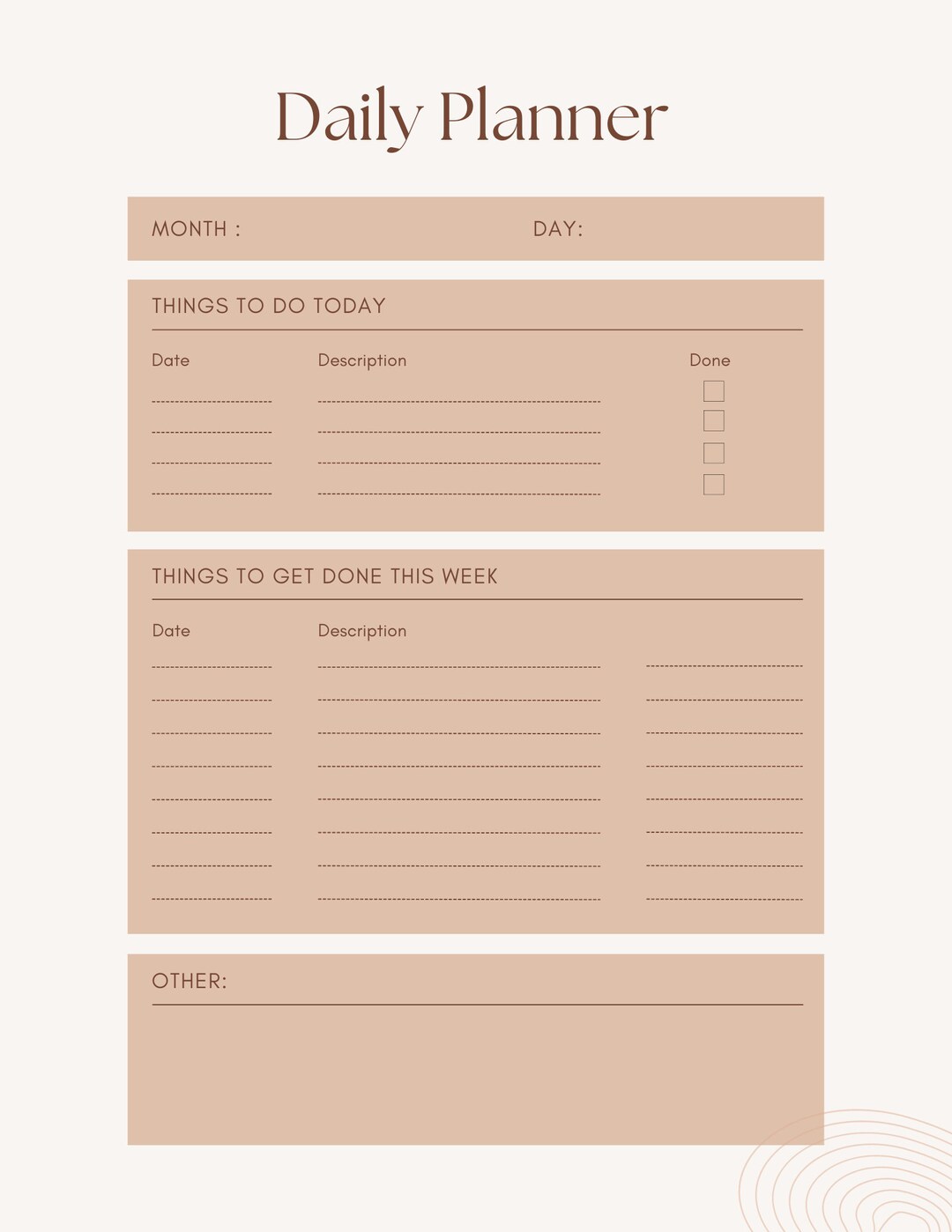 Daily Digital Printable Planner, Student Planner, College Planner ...