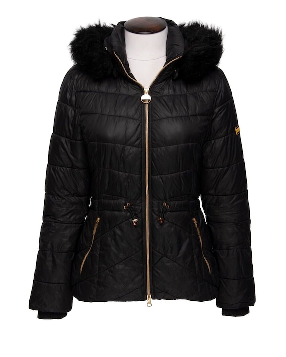 Vintage BARBOUR International Island Quilt Hooded Jac… - Gem