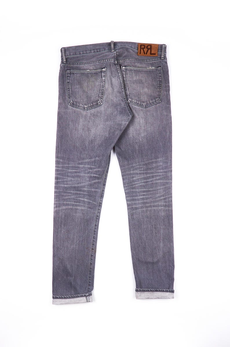 RRL Double Rl RALPH LAUREN Denim Gray Selvage Cotton Mens Jeans Size 34 ...