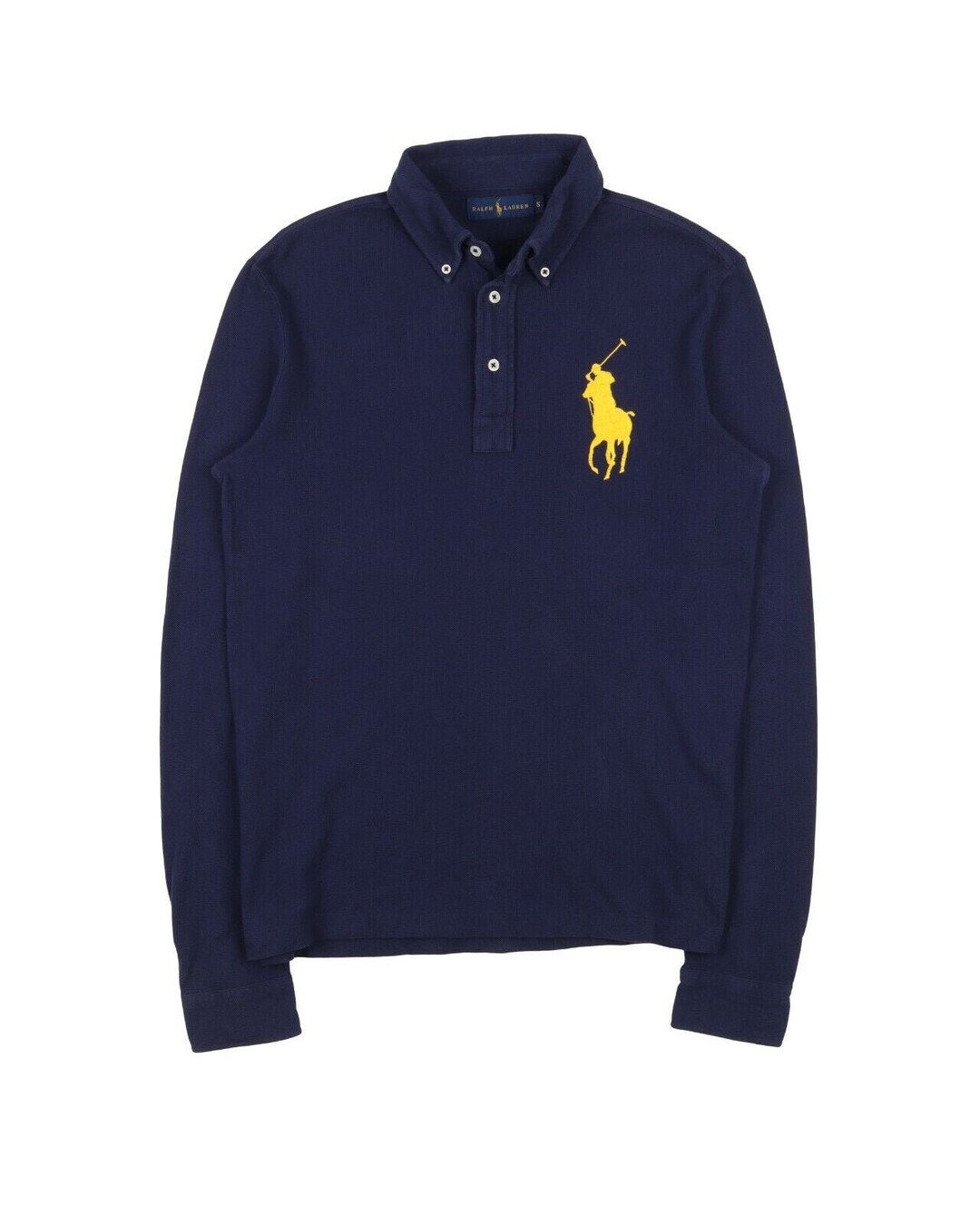 RALPH LAUREN Mens Navy Blue Pique Cotton Long Sleeve Big Pony Polo ... RALPH LAUREN Mens Navy Blue Pique Cotton Long Sleeve Big Pony Polo ...