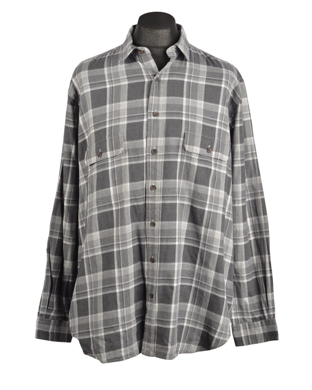 Polo RALPH LAUREN Gray Check Twill Cotton Elbow Patches Shirt Size 1XB ...