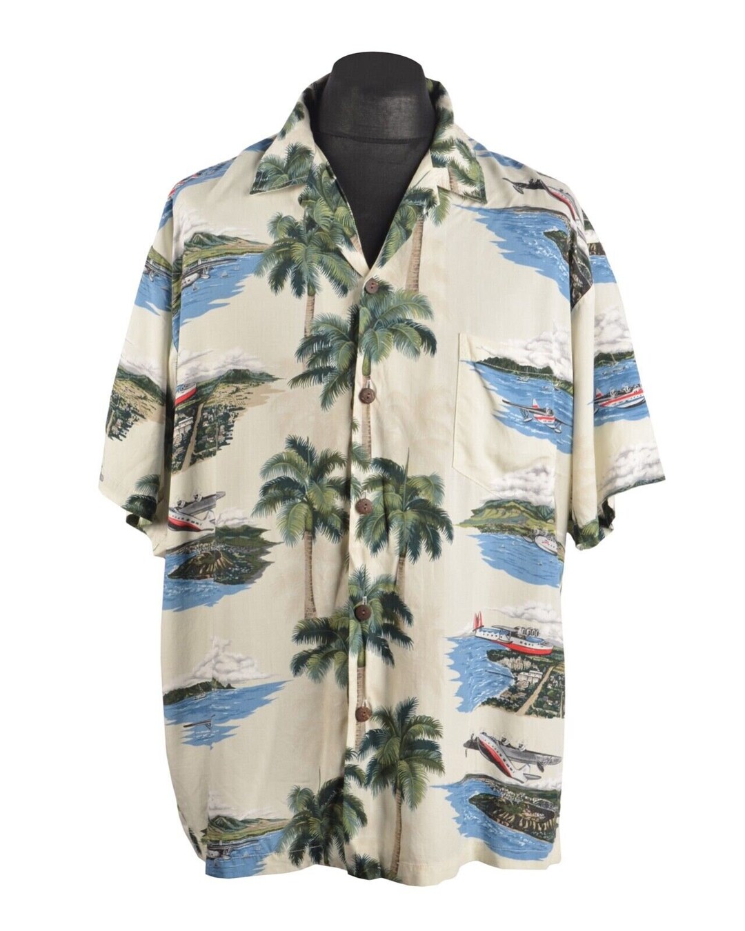 HAWAIIAN RESERVE Men's Floral Hawaiian Rayon Short Sleeve Shirt Size 18 ...