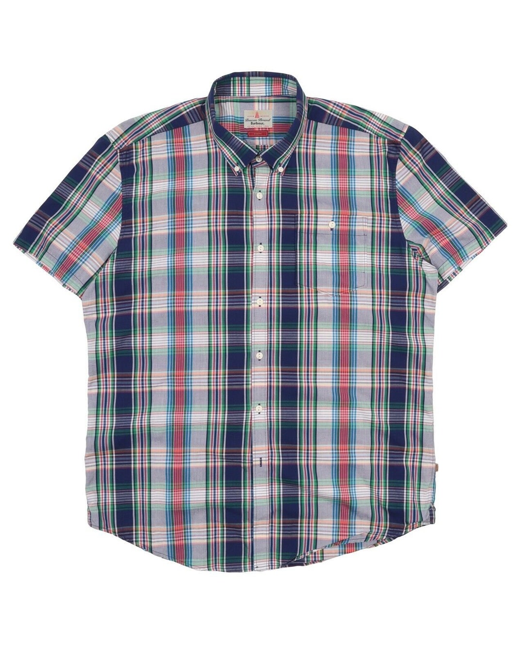 BARBOUR Men's Multicolour Check Cotton Tailored Fit Short Sleeve Shirt ...