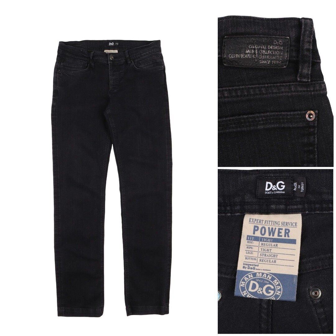 Vintage DG DOLCE & GABBANA Denim Black Cotton Mens Jeans Size 32 - Etsy