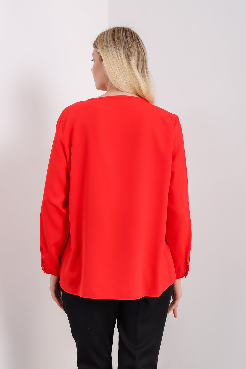 Layered Long Sleeve Top, Office Work Wear, Casual Wear, Round Neck ...