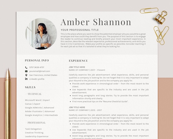 Modern Executive Resume Template Simple Clean CV Template | Etsy