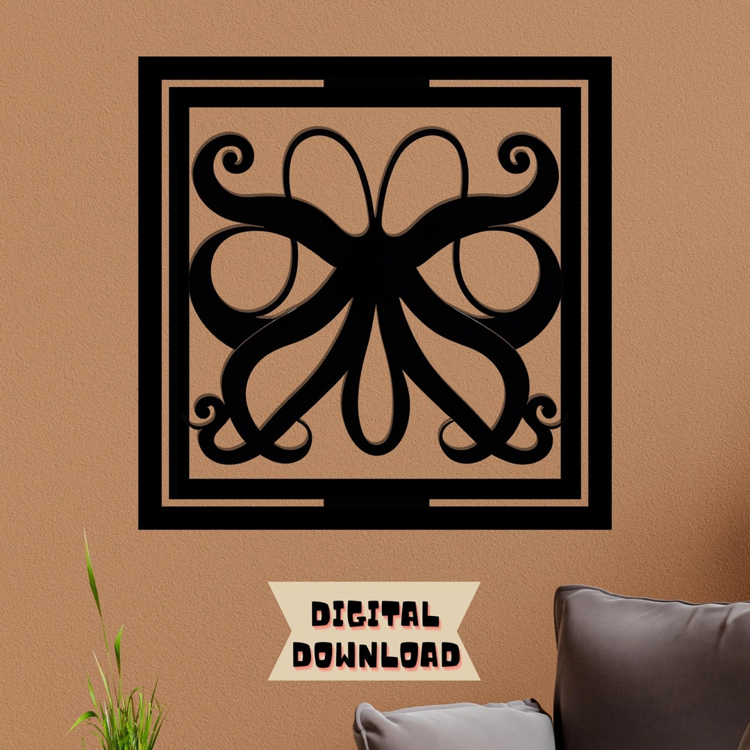 Octopus Wall Decor Wall Art Indoor Wall Octopus Svg Png Art Metal ...