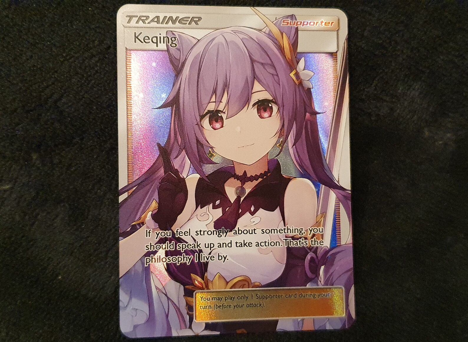Fanmade Keqing Card Genshin Impact Holographic Card pokemon - Etsy ...