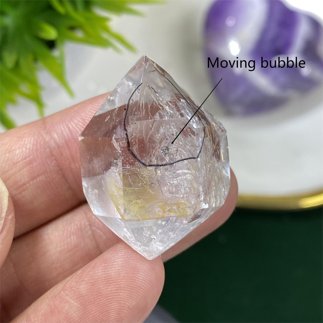 Natural Enhydro Quartz Point 1 Moving Bubble polished Enhydro Herkimer ...