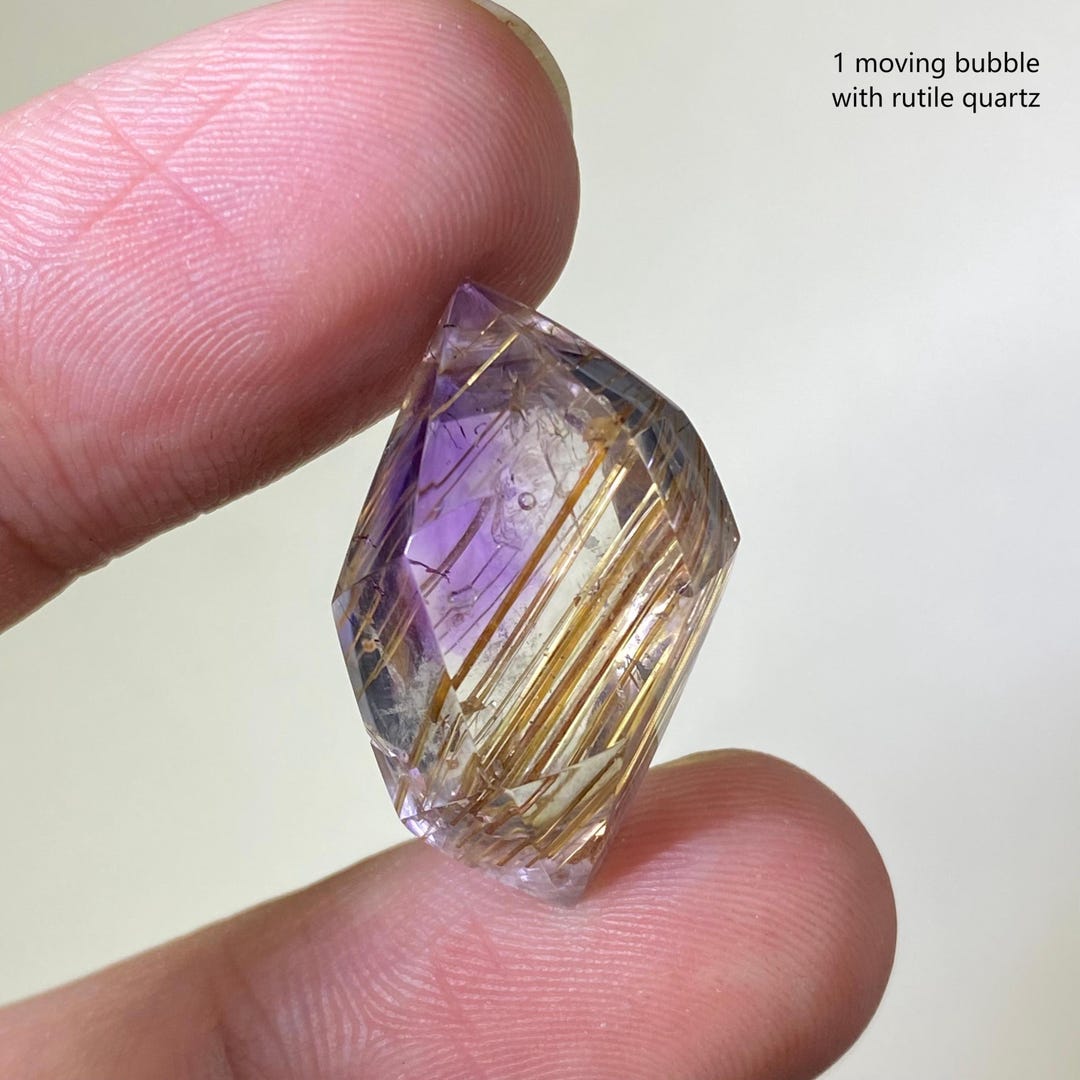 RARE Natural Super Seven Quartz With Golden Rutile Quartz, 1 Moving ...