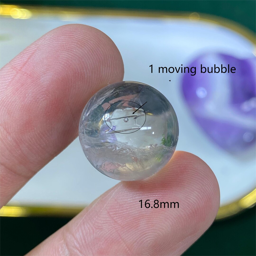 Natural Enhydro Quartz Sphere 1 Moving Bubbleenhydro Herkimer Diamond ...