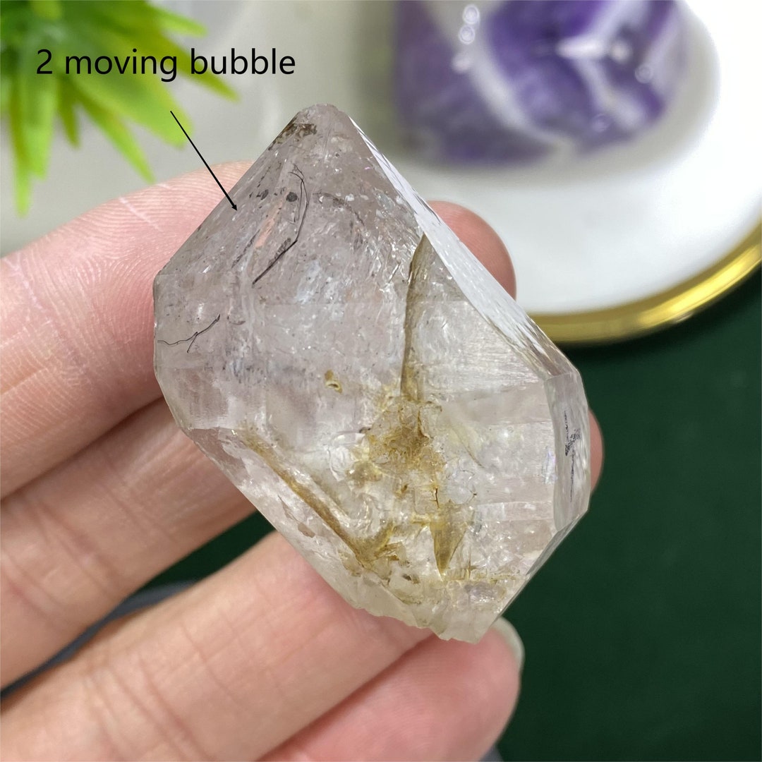 Natural Enhydro Quartz Point 2 Moving Bubble raw Enhydro Herkimer ...