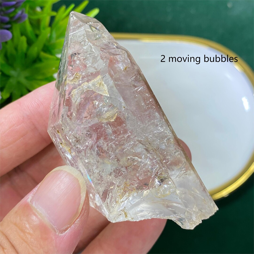 Natural Enhydro Quartz Point2 Moving Bubbles raw Enhydro Herkimer ...
