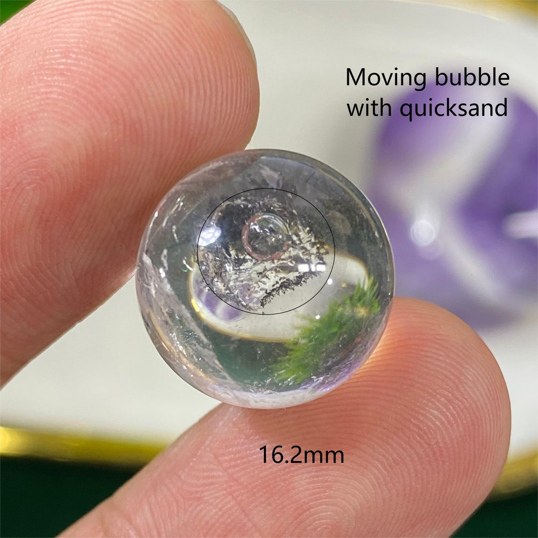 Enhydro Quartz Sphere, 1 Moving Bubble With Quicksand, Enhydro Herkimer ...
