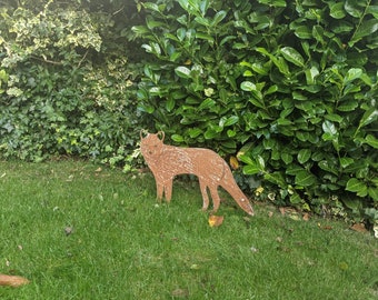 Exterior Rustic Rusty Fox Garden Wall Hanger House Gate Sign Hanging ...