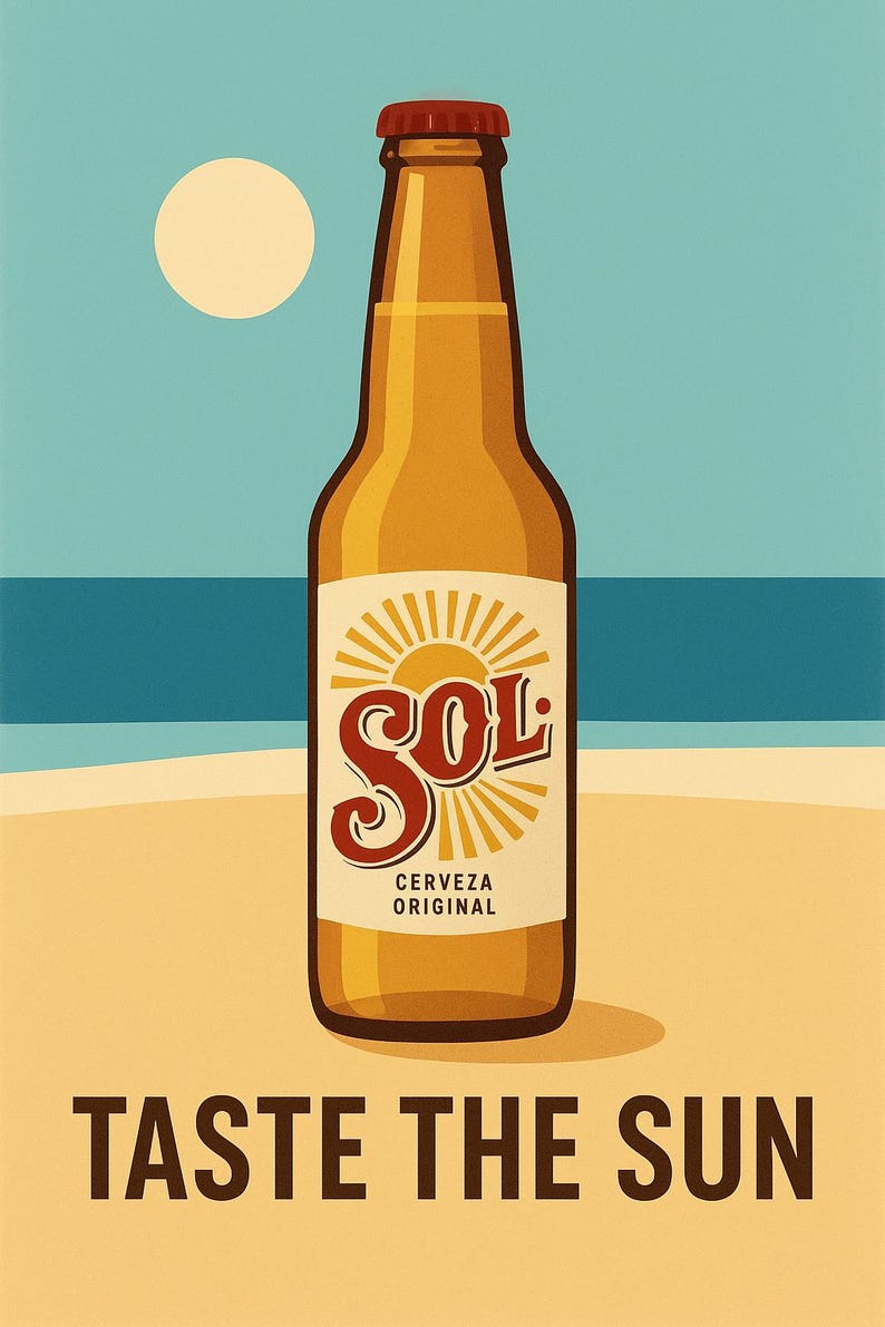 Sol Poster - Modern Wall Art - Sol Print - Beer Poster - Etsy