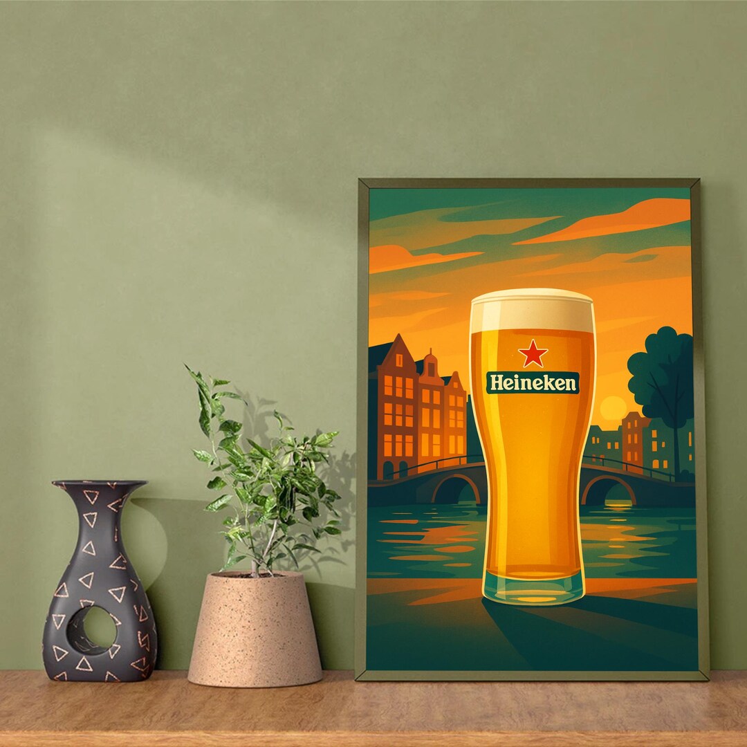 Heineken Poster - Modern Wall Art - Heineken Print - Beer Poster - Etsy