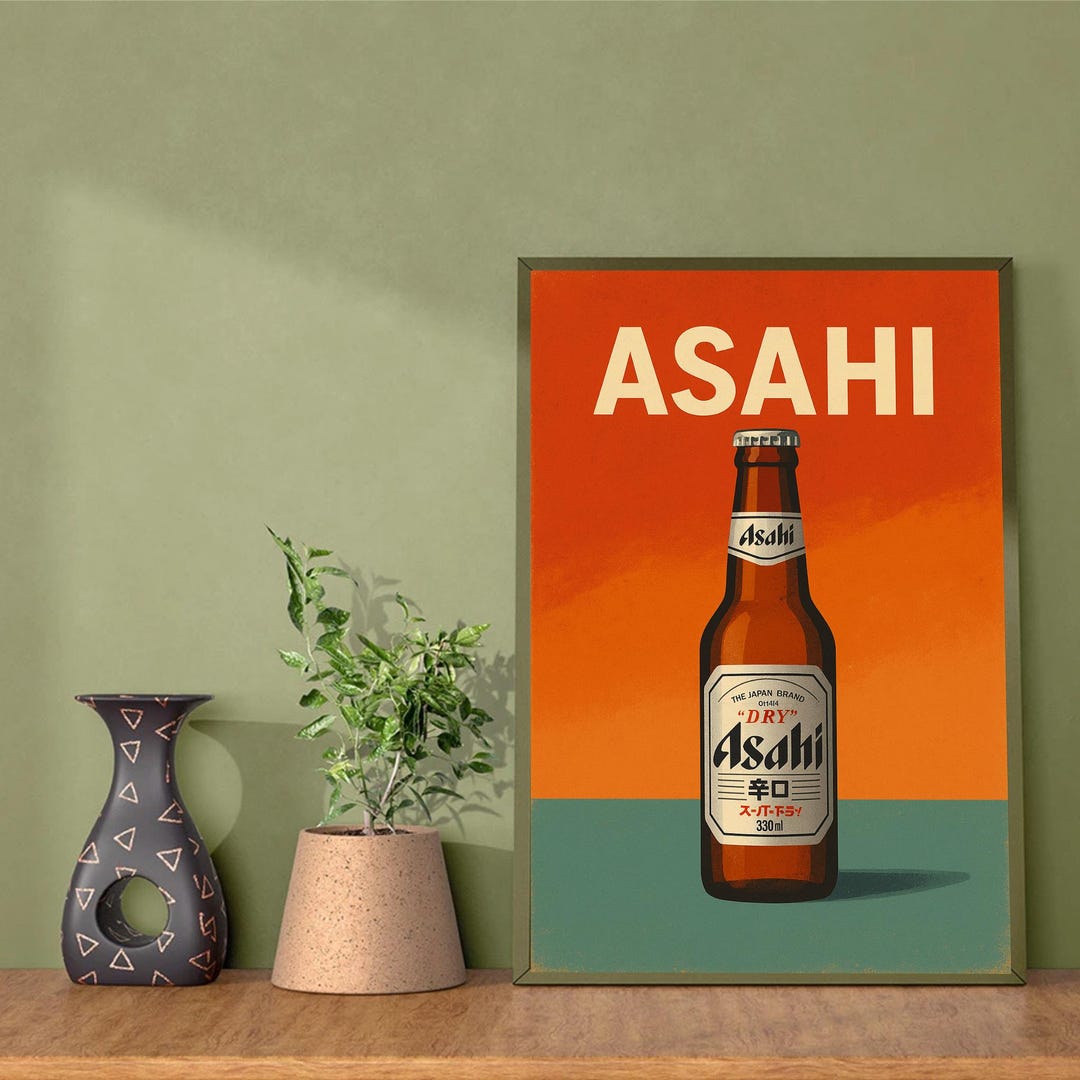 Asahi Poster - Modern Wall Art - Asahi Print - Beer Poster - Etsy
