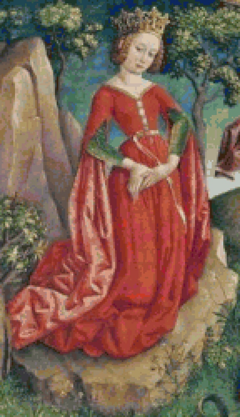 Medieval Cross Stitch Pattern of Saint George Slaying the Dragon the ...