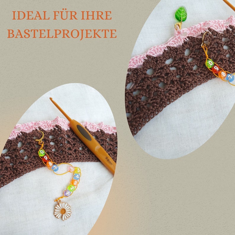 Stitch Markers and Row Counter Chain, Crochet Row Counter, Golf Chain ...