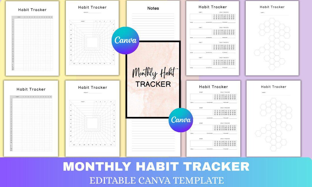Monthly Habit Tracker Printable | Goal Setting (digital PDF) - Etsy