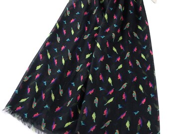 Bird Print Scarf - Etsy UK