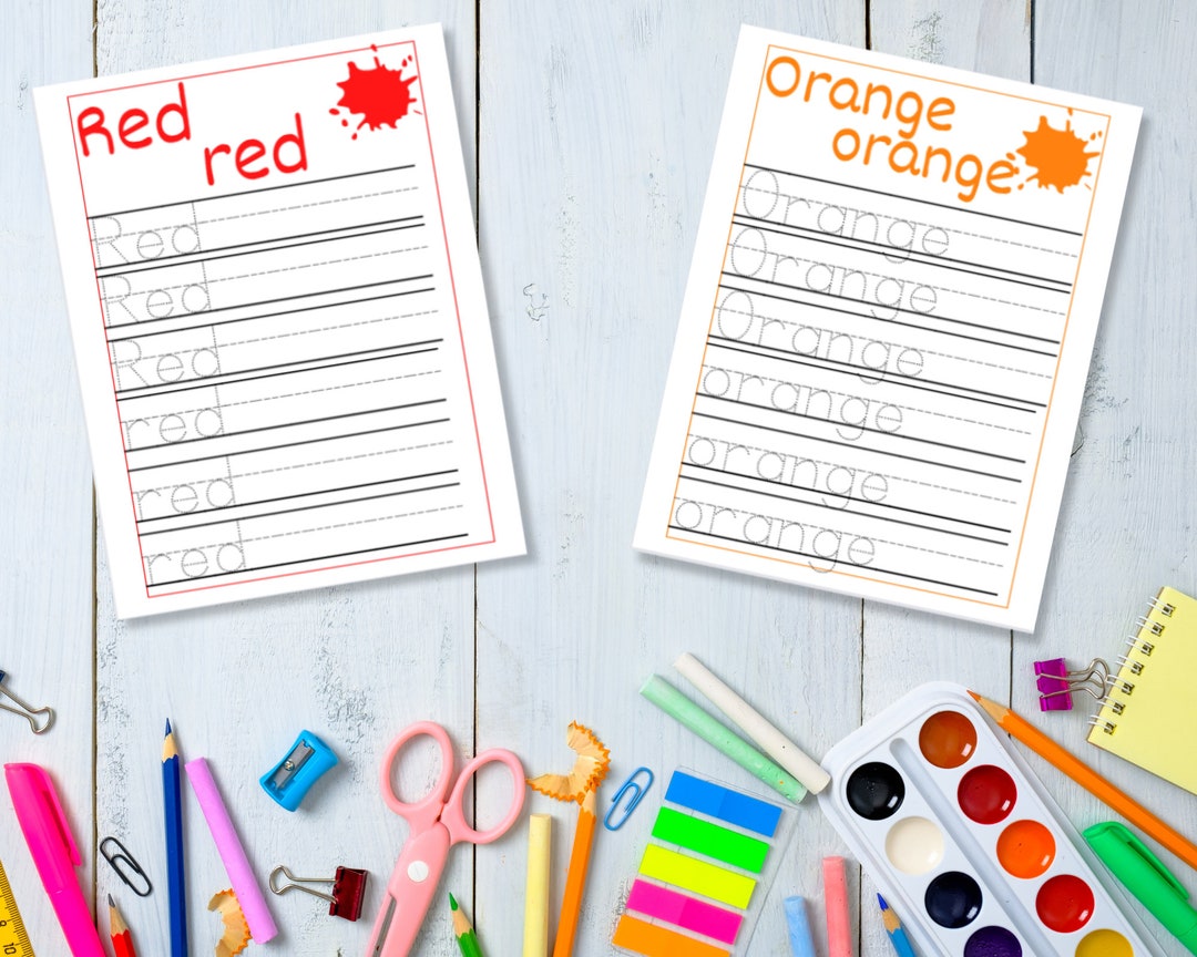Fun & Colorful Tracing Sheets for Kids - Learn to Write Colors With ...