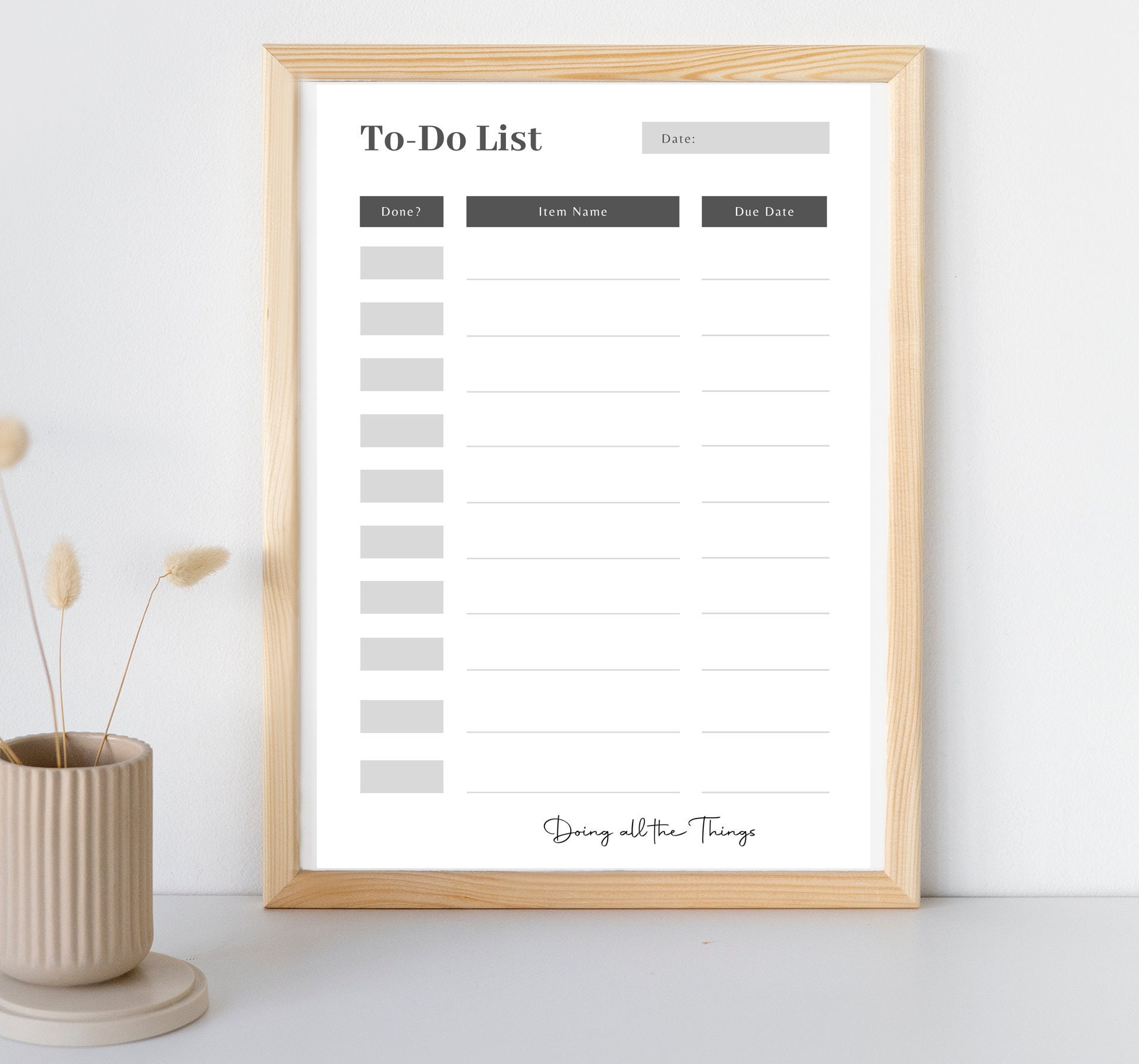 Gray Minimal to Do List Printout - Etsy