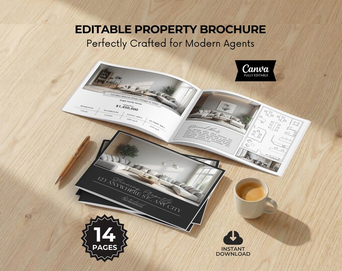 Luxury Real Estate Digital Catalog Template | Editable Property ...
