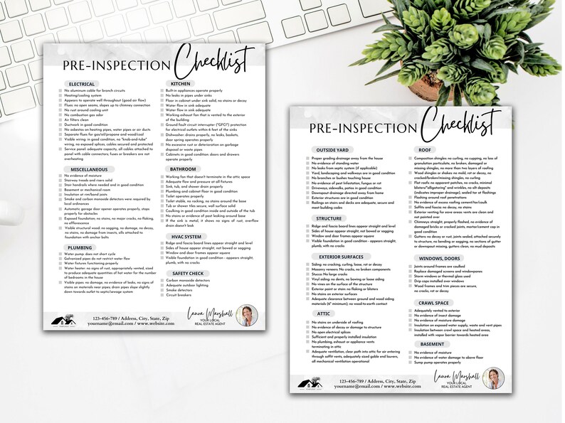 Pre-inspection Checklist, Real Estate Inspection, Home Seller Checklist ...
