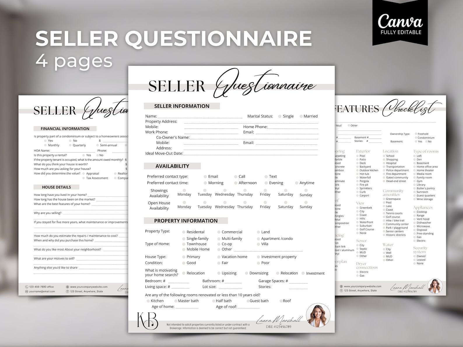 Real Estate Buyer & Seller Questionnaire, Seller, Buyer Consultation ...
