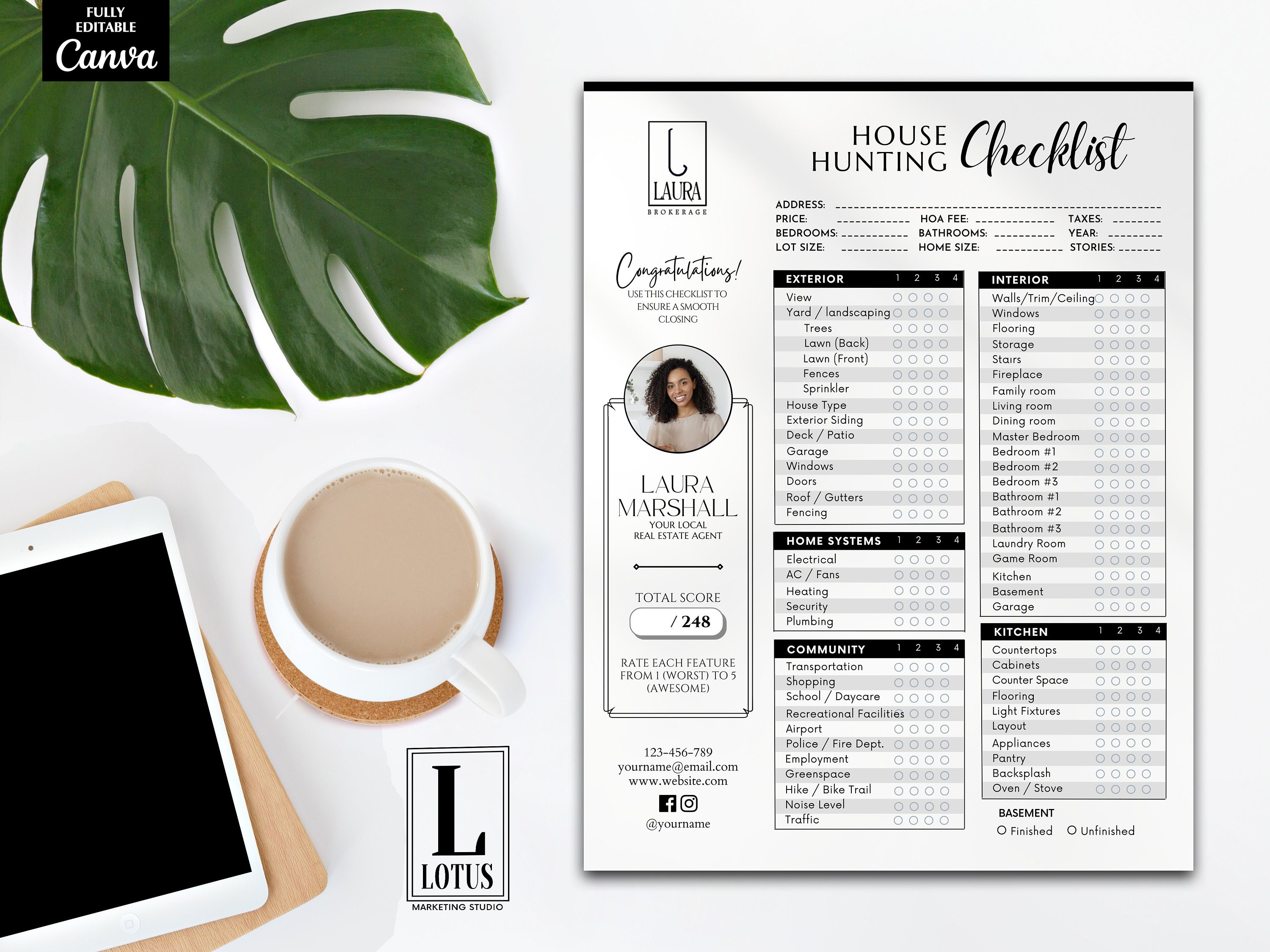 House Hunting Checklist, Real Estate Templates, Home Buyer Packet ...