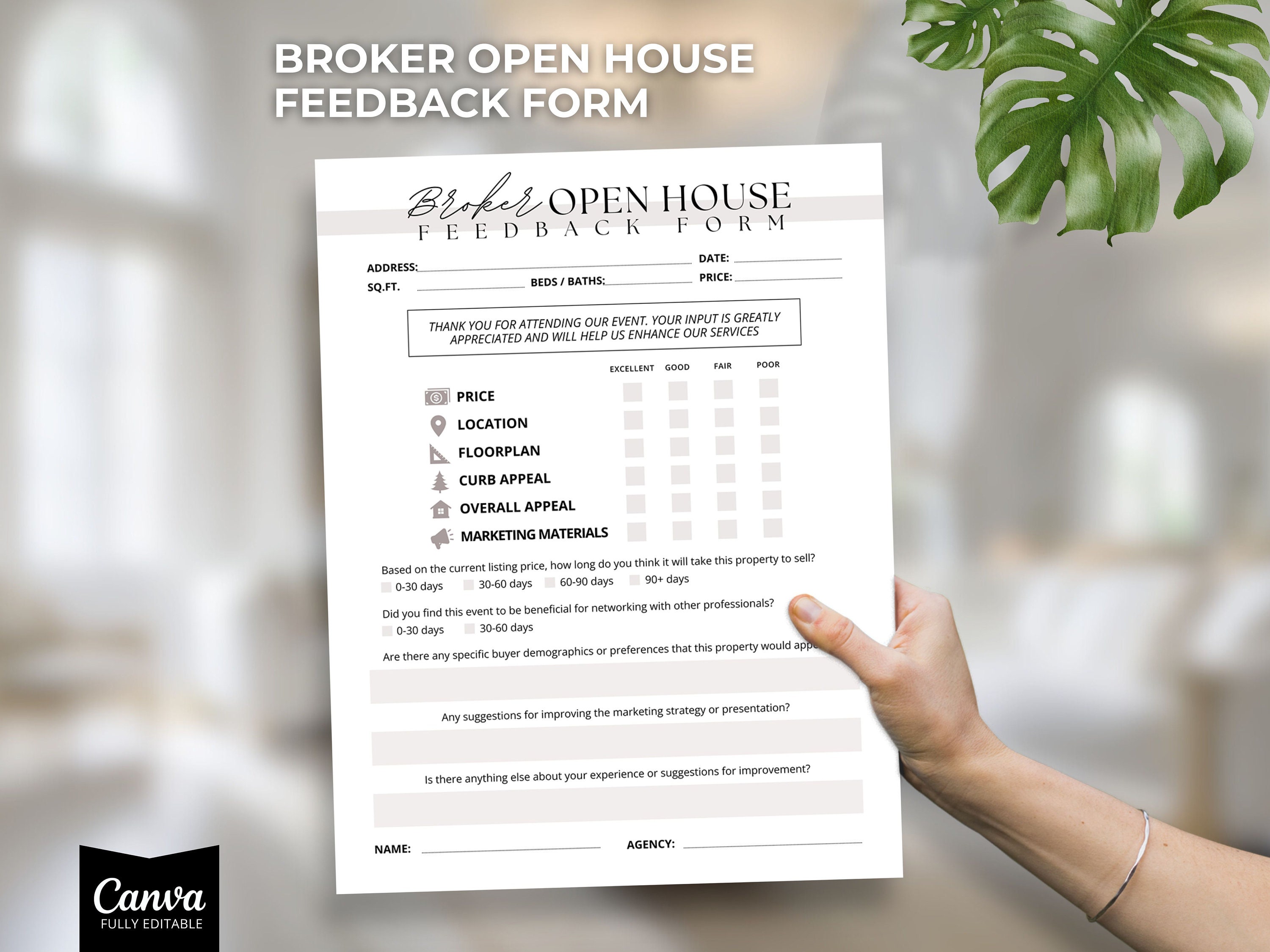 Broker Open House, Feedback Form, Broker Open Feedback Form, Open House ... Broker Open House, Feedback Form, Broker Open Feedback Form, Open House ...
