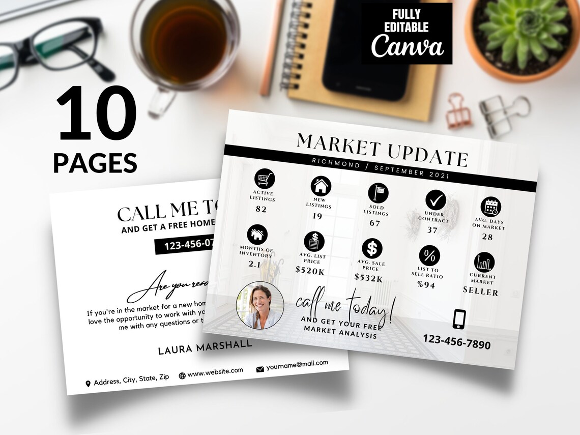 Real Estate Market Update Post Cards, Market Stats Card, Neighbor ...