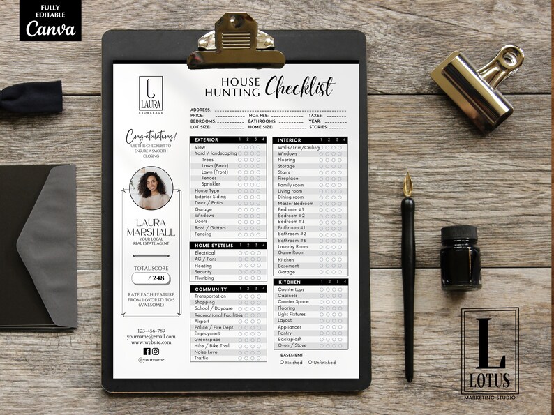 House Hunting Checklist, Real Estate Templates, Home Buyer Packet ...