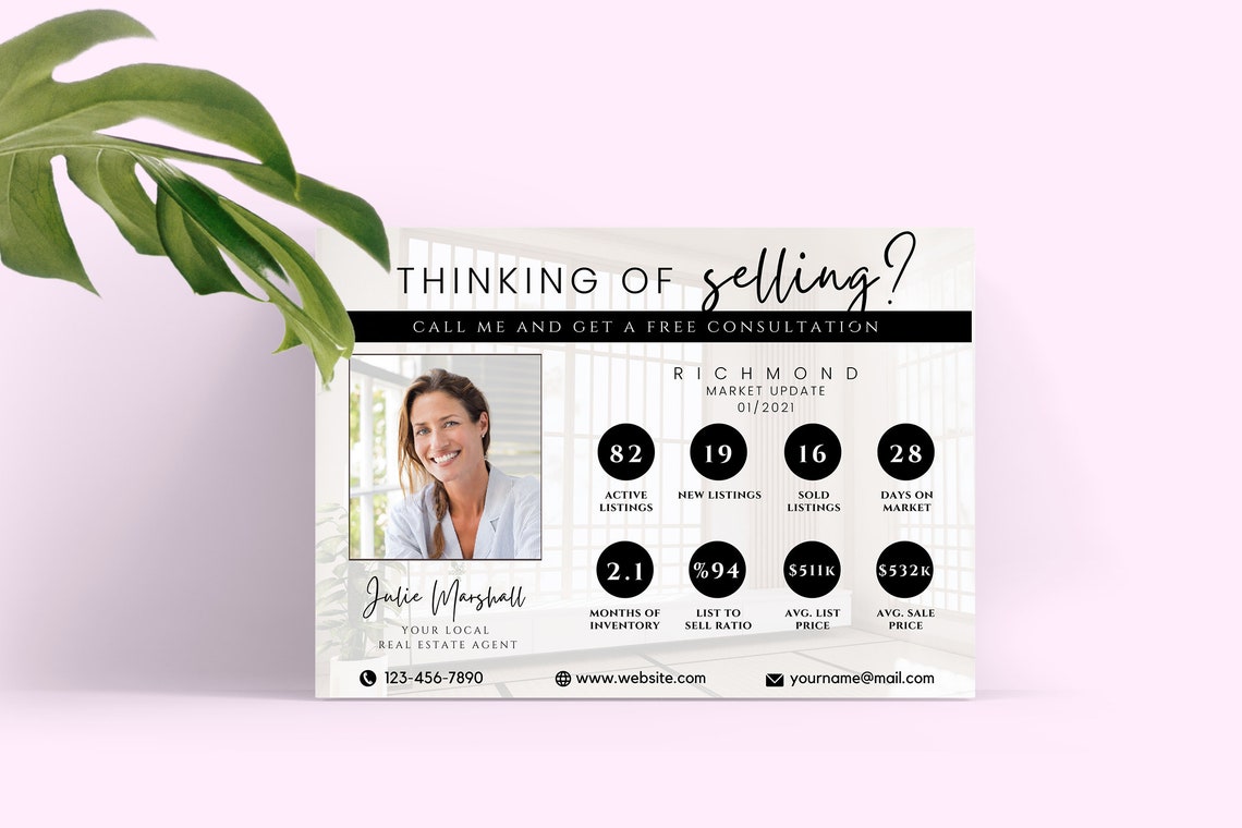 Real Estate Market Update Post Cards, Market Stats Card, Neighbor ...