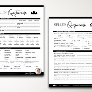 Buyer & Seller Questionnaire, Seller, Buyer Consultation Questionnaire ...
