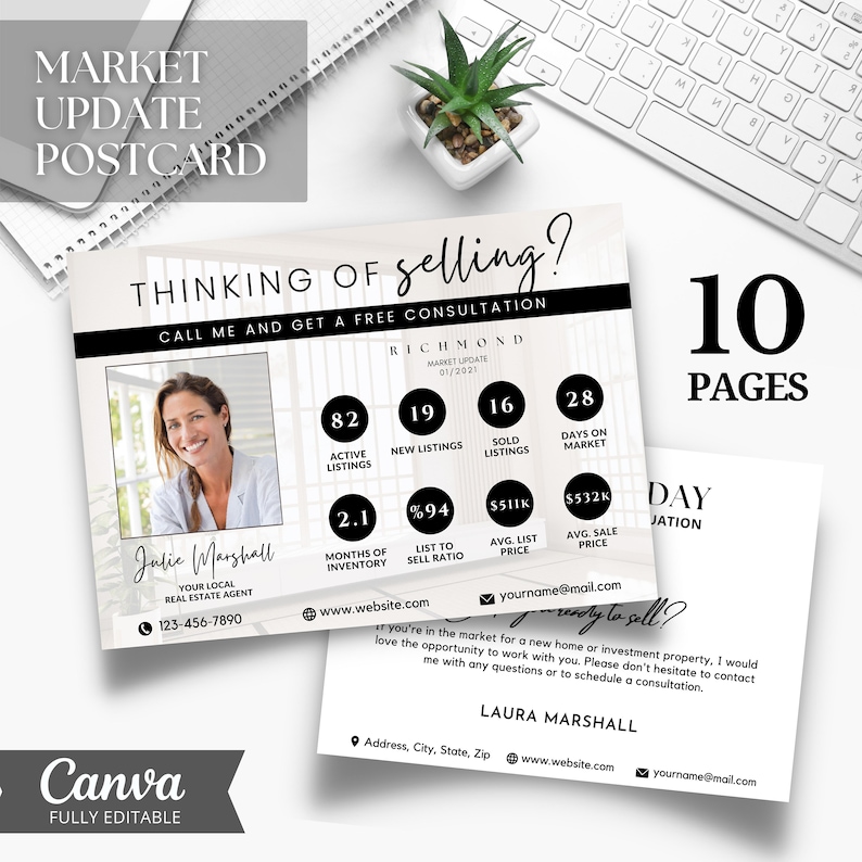 Real Estate Market Update Post Cards, Market Stats Card, Neighbor ...