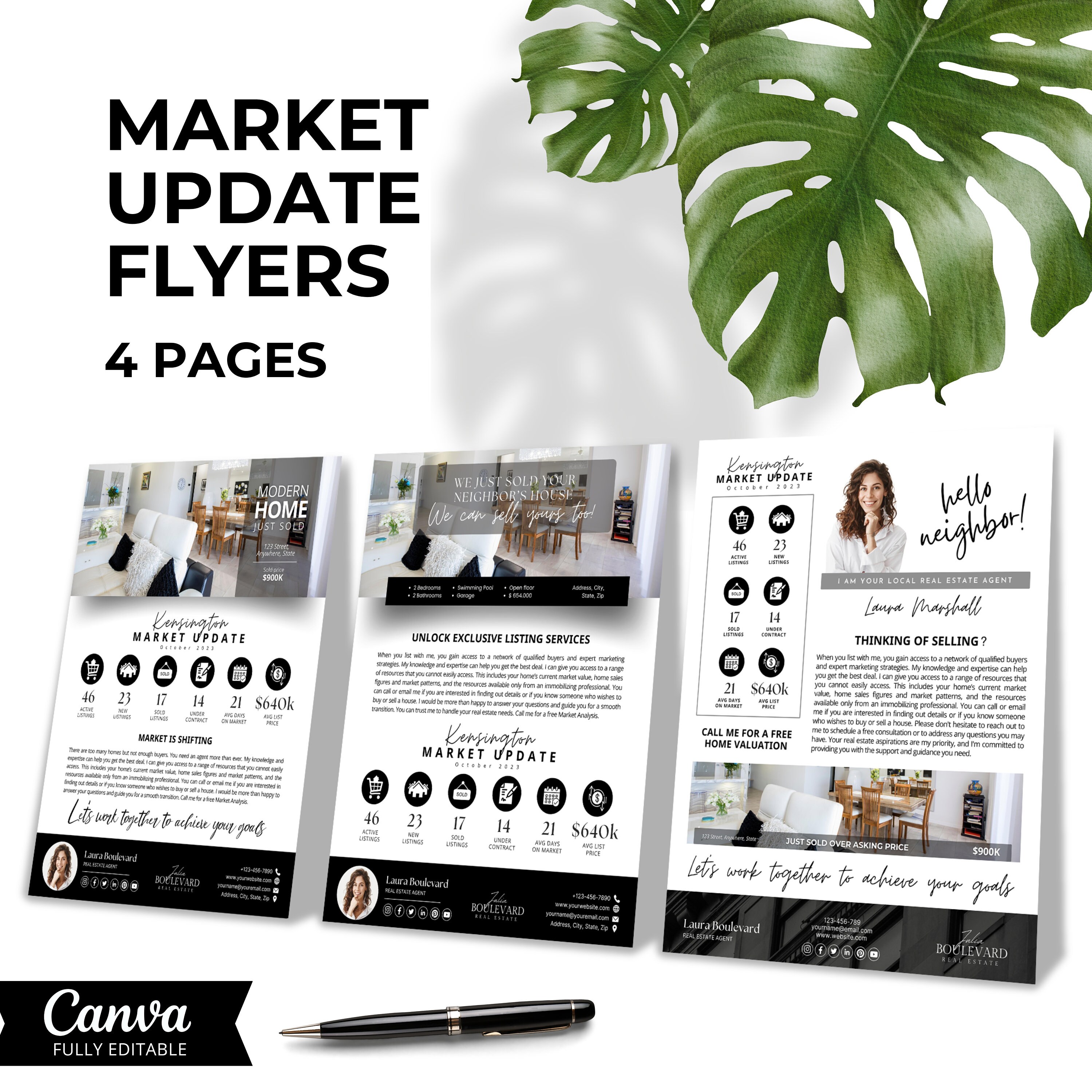 Market Update Flyer, Real Estate Lead Letter, Just Sold Flyer Template ...