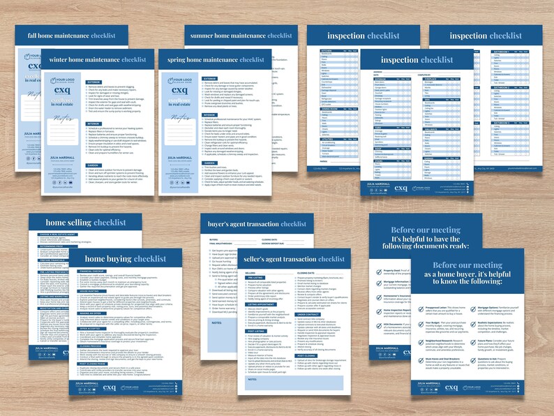 Real Estate Checklist Bundle, Navy Blue Real Estate Templates, Seller ...