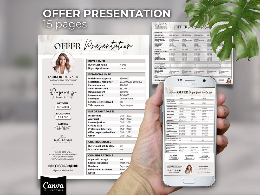 Real Estate Offers Summary, Offer Presentation, Multiple Offer ...