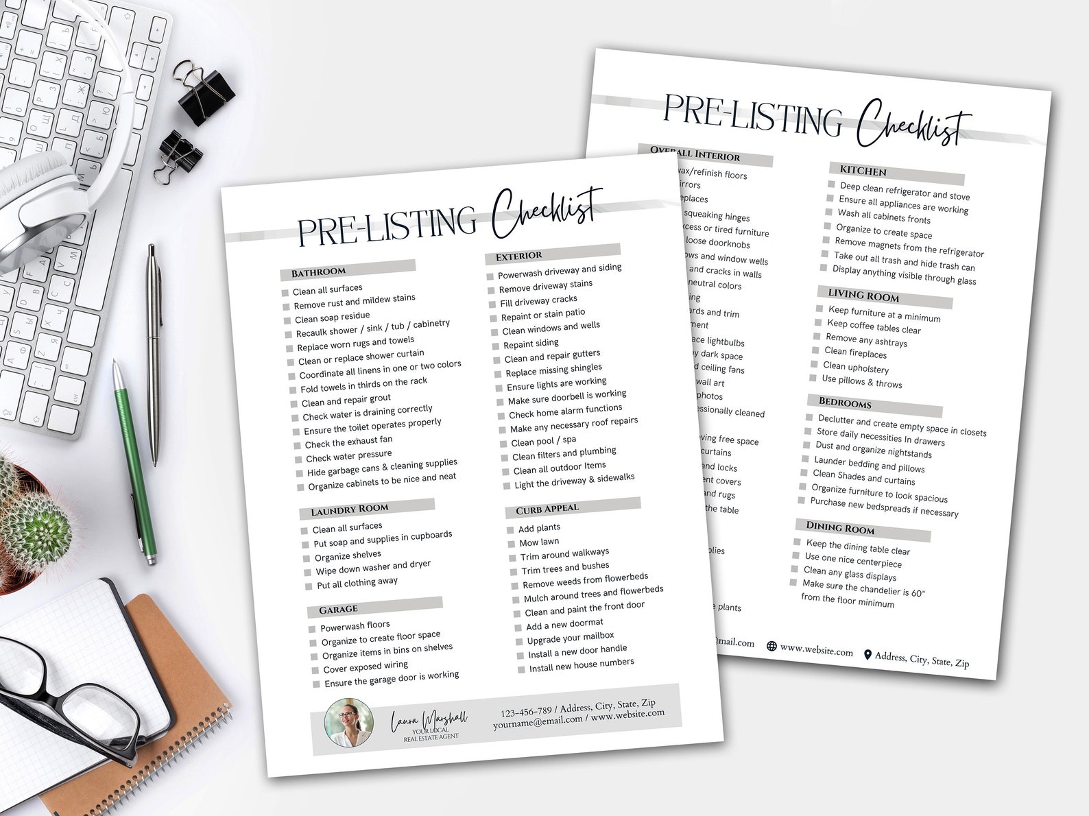 Pre-listing Checklist, Home Seller Checklist, Real Estate Prelisting ...