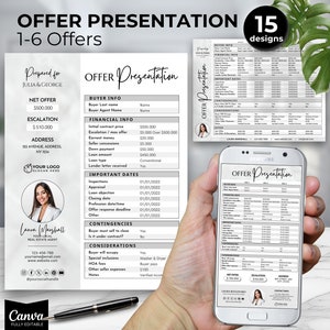 Multiple Offer Spreadsheet Real Estate Offer Presentation Template ...
