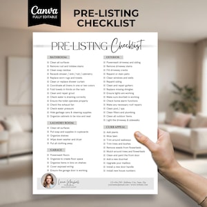 Pre-listing Checklist, Home Seller Checklist, Real Estate Prelisting ...
