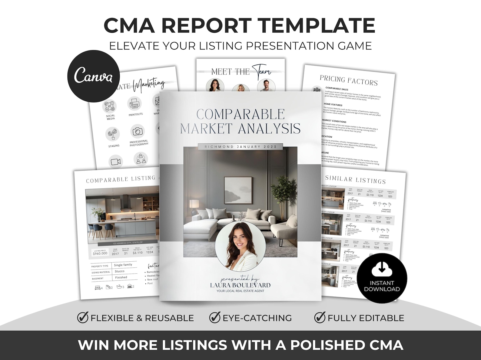 CMA Real Estate, CMA Template, CMA Packet, Listing Presentation, Real ...