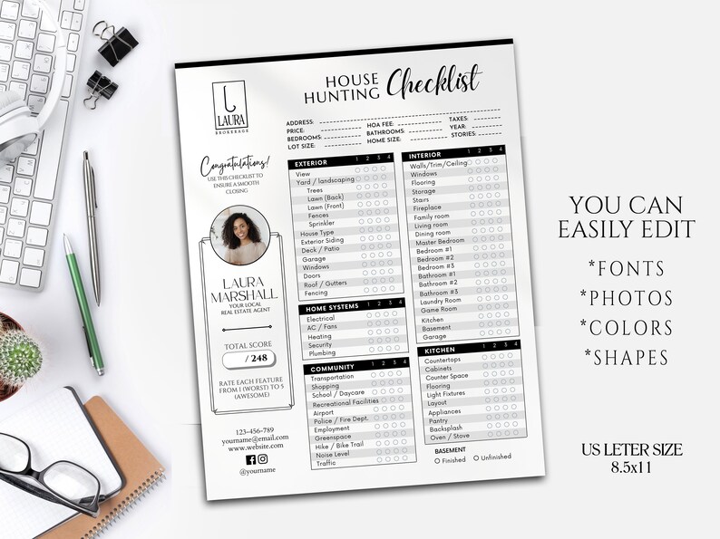 House Hunting Checklist, Real Estate Templates, Home Buyer Packet ...