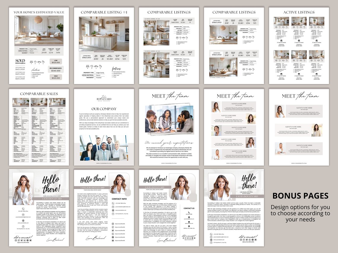 CMA Real Estate, CMA Template, Home Equity Report, CMA Packet, Listing ...