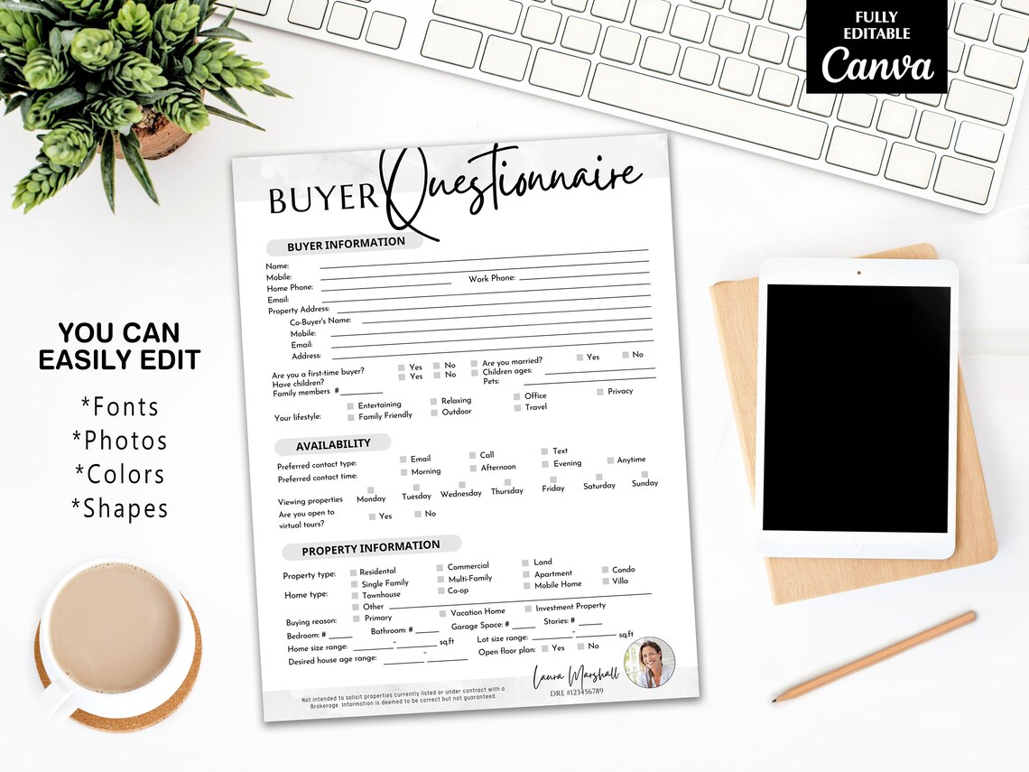 Buyer Questionnaire Buyer Consultation Questionnaire Buyer - Etsy