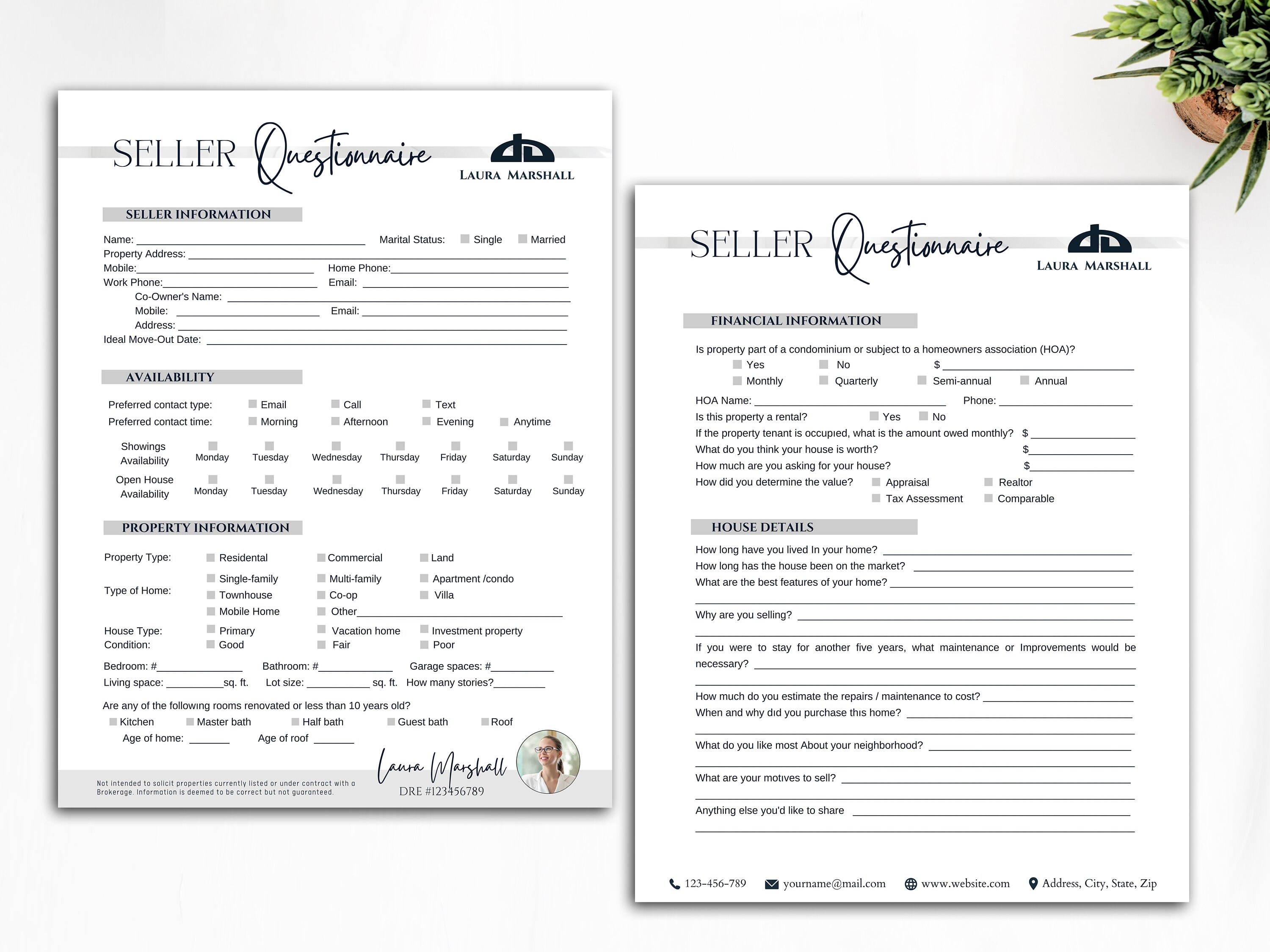 Seller Questionnaire Seller Survey Real Estate Home Seller - Etsy