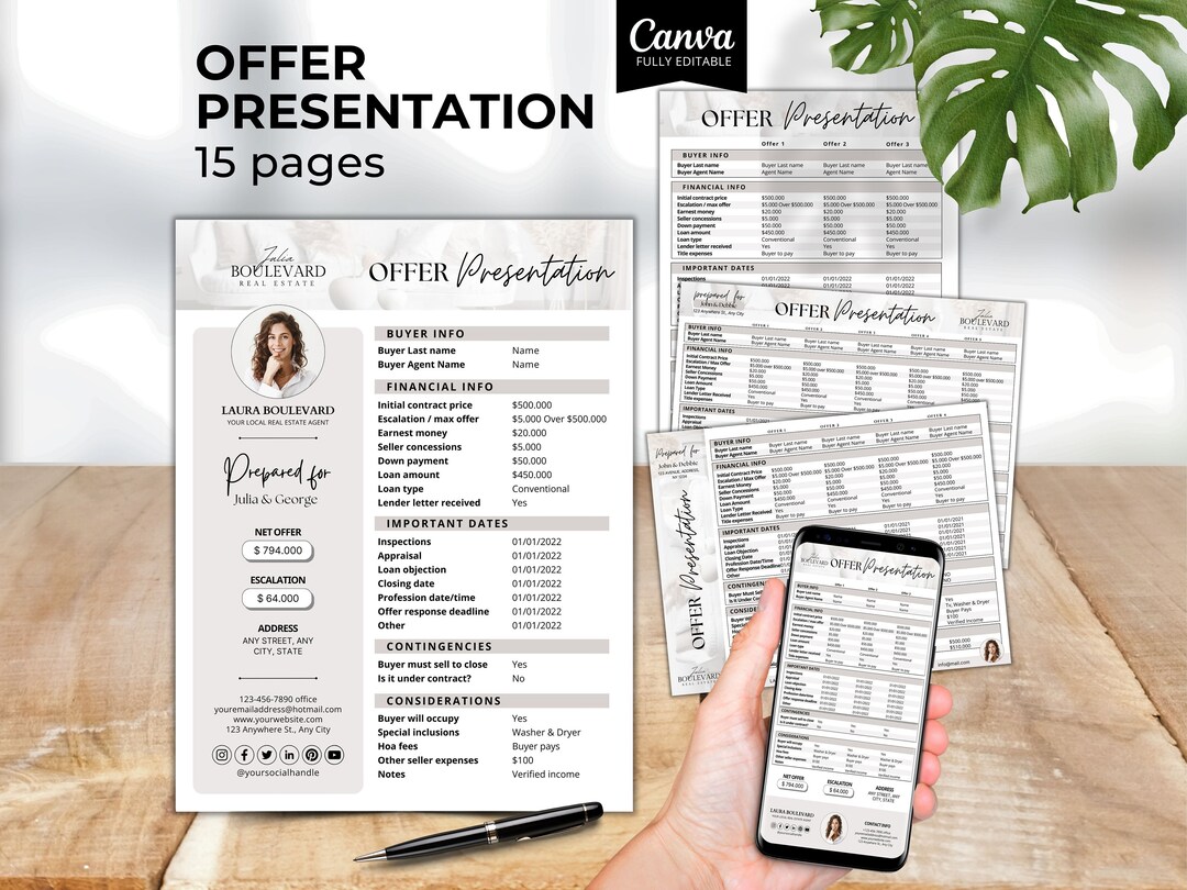 Real Estate Offers Summary, Offer Presentation, Multiple Offer ...